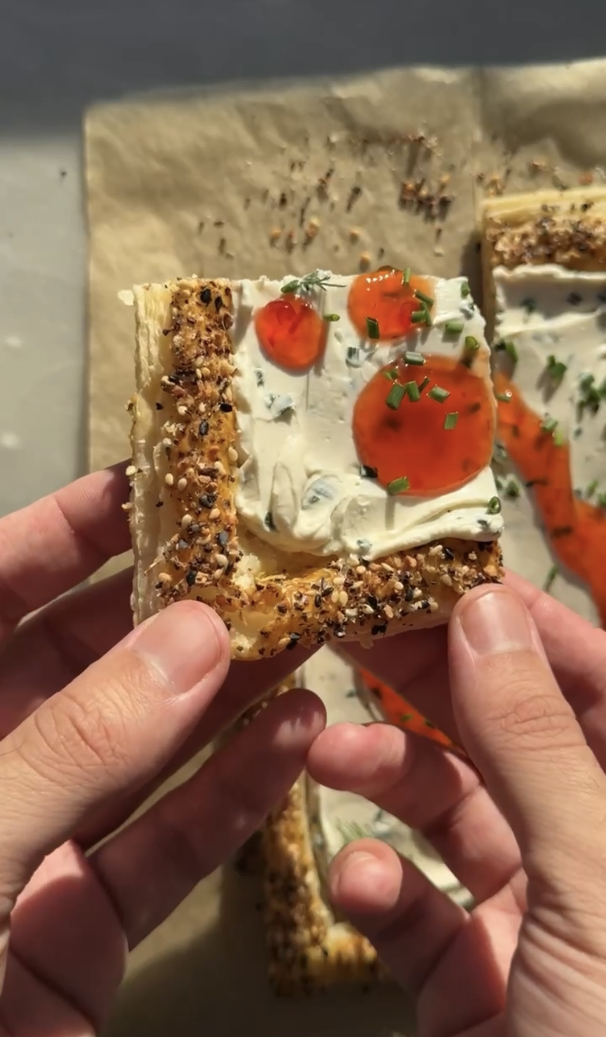 Everything Bagel Puffs with Pepper Jelly | easygayoven